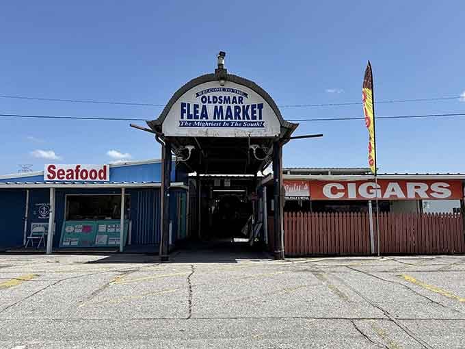 That distinctive entrance promises adventures inside where seafood meets cigars and everything in between awaits discovery.