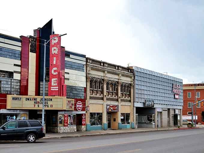 The vintage Price Theater marquee reminds us that entertainment and culture thrive even in the most affordable towns.