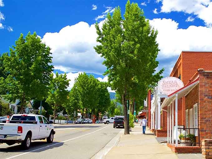 Tree-lined streets and mountain views make Redding's downtown a peaceful escape from California's coastal chaos and prices.