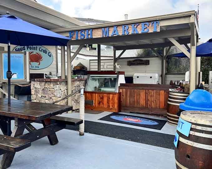 Seafood market simplicity at its finest. Spud Point's unassuming facade is like Clark Kent—hiding superhero-level crab sandwiches inside.