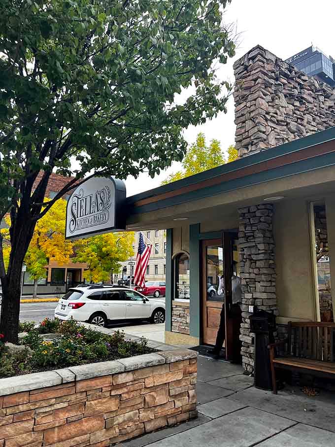 Stella's stone exterior stands like a breakfast sentinel in downtown Billings, guarding the secret to perfect pancakes within.