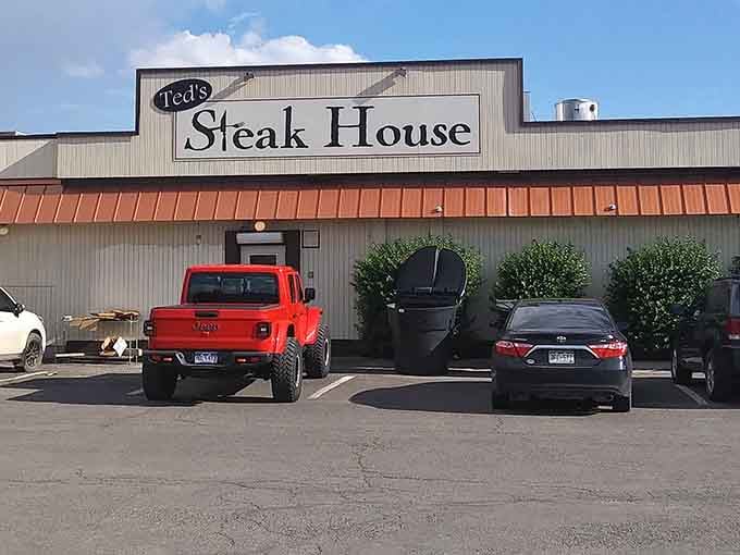 Ted's classic signage and that distinctive orange roof have been guiding hungry travelers to great steaks for generations.