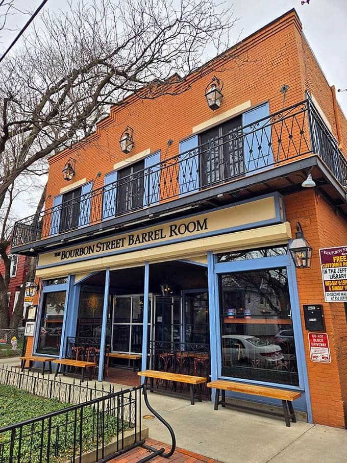 This corner building glows like a warm invitation, bringing New Orleans soul food straight to Cleveland's neighborhood streets.