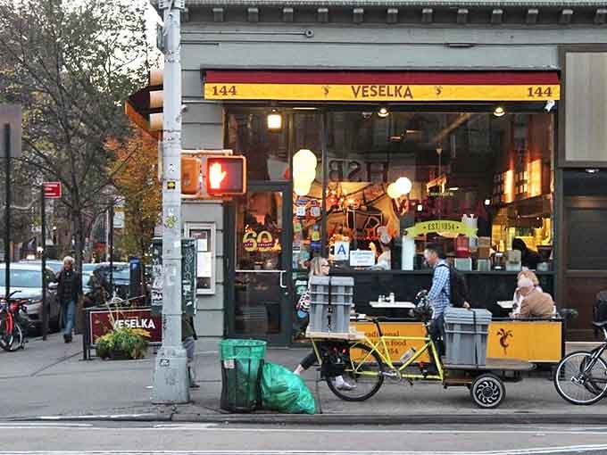 Veselka's warm glow beckons night owls and early birds alike &ndash; a Ukrainian beacon in the East Village serving comfort food that transcends language barriers.