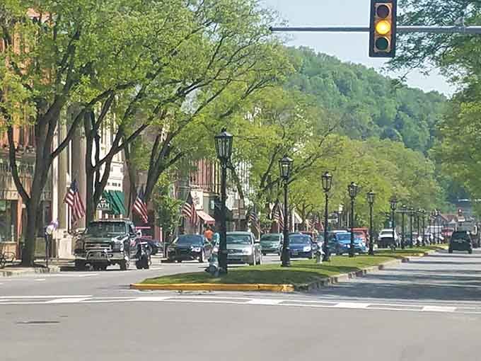 Rolling hills embrace this charming valley town like nature's own protective hug of pure contentment.