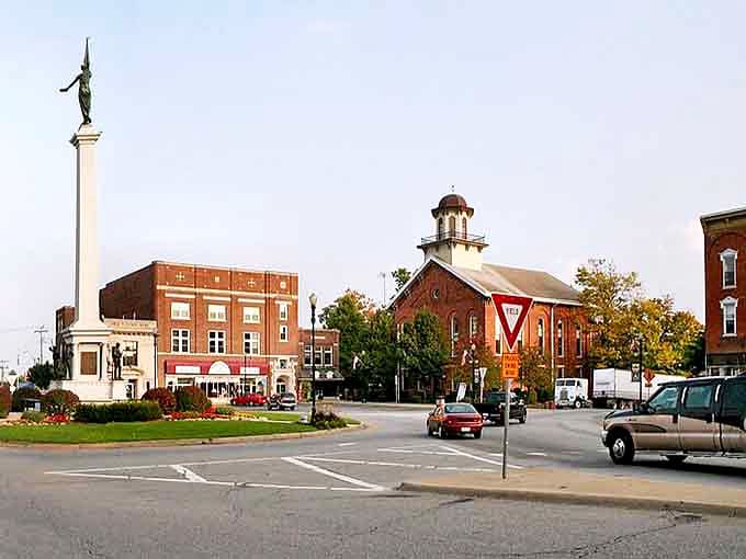 Angola's red brick courthouse square feels like the opening scene of every heartwarming small-town movie.