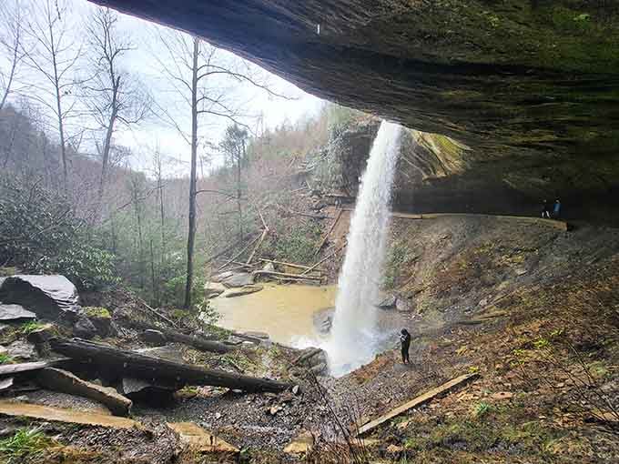Standing beneath this natural overhang, you'll feel smaller than Lily Tomlin in that big chair.