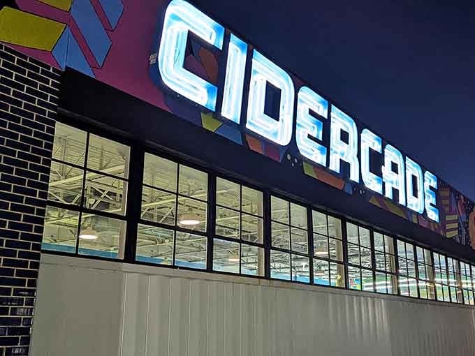 Those glowing windows at dusk promise endless games and refreshing drinks in a space that celebrates playful sophistication.