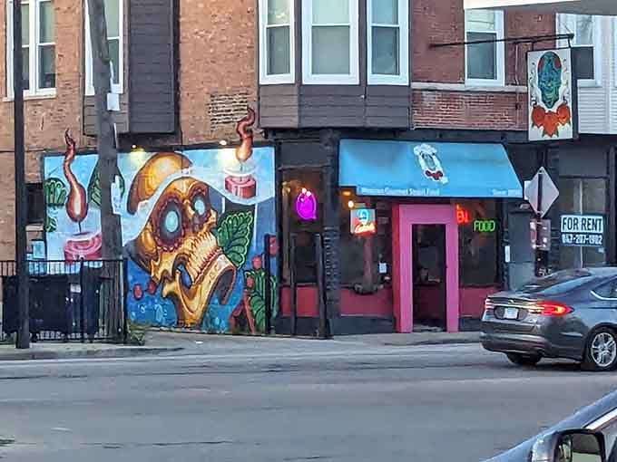 The colorful storefront tucked into the neighborhood feels like discovering a speakeasy, but with better tacos and legal hours.
