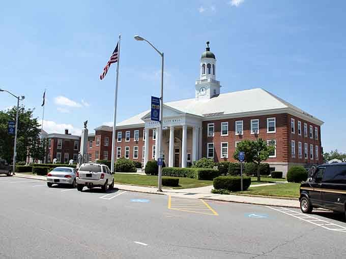 That stately building with columns could've been plucked straight from a civics textbook about American town halls and pride.