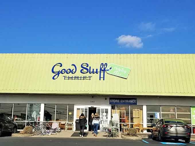 The retro signage against that sunny sky feels like stepping into a time when everything was simpler and more fun.