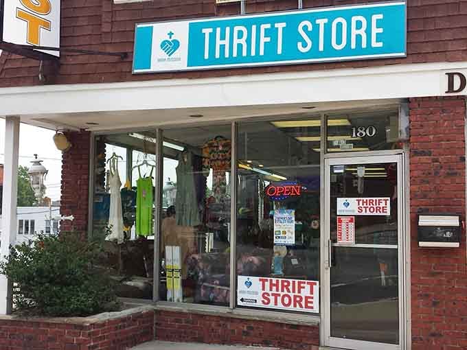 The welcoming storefront promises racks of possibilities where your budget stretches further than you'd imagine.