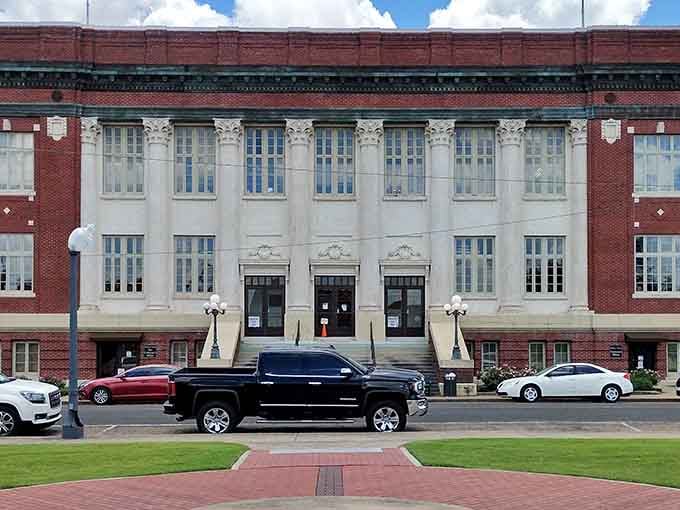 Phillips County Courthouse stands proud in Helena-West Helena, where living costs bow respectfully low to retirees.