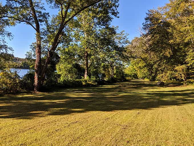 Late afternoon sun paints the grass gold while the lake sparkles beyond, inviting you to stay just a little longer.