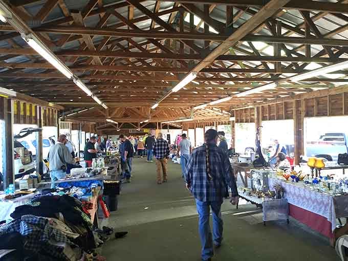 Covered pavilions protect shoppers while they browse endless treasures, proving comfort and bargain hunting aren't mutually exclusive after all.