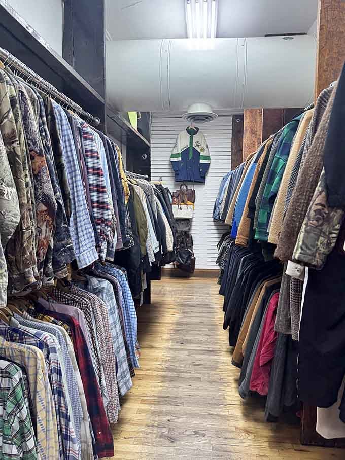 Inside, those perfectly organized racks of vintage shirts create aisles of nostalgia that smell like possibility and old leather.