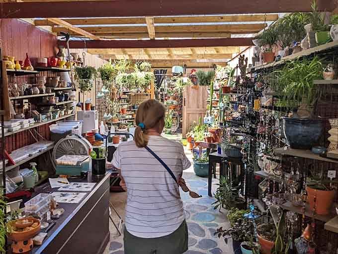 Step into this greenhouse wonderland where pottery, plants, and garden treasures create a shopper's botanical paradise under one roof.