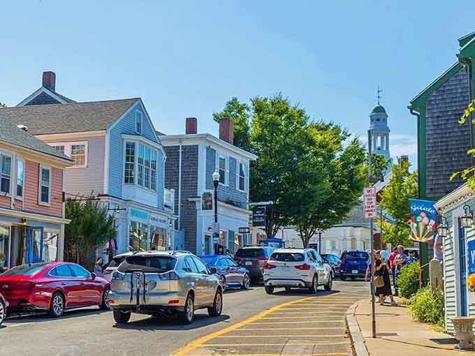 Colorful shingled shops create a rainbow effect along streets where artists have captured this coastal beauty for centuries.