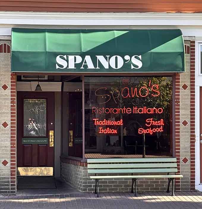 That neon glow in Spano's window promises "Traditional Italian" and "Fresh Seafood"&mdash;two promises they've kept for decades.