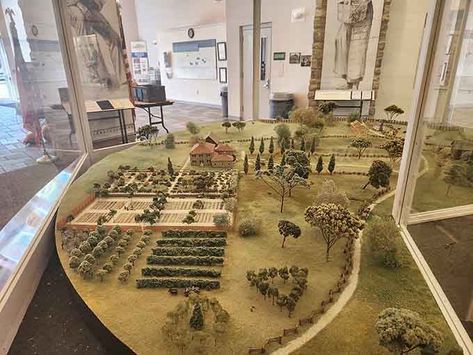 This intricate model shows the estate's layout, proving they had serious landscaping ambitions back in the day.