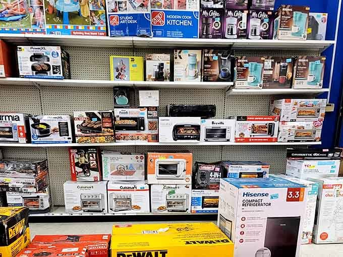 Kitchen appliances from brands you actually recognize line the shelves, waiting to upgrade your culinary game without breaking the bank.