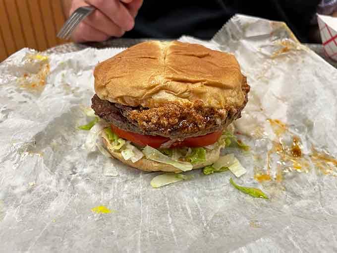 The Super Bantam Burger: thick, juicy, and assembled with the kind of care your grandmother would approve of.