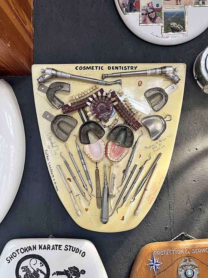 Dental tools transformed into art, proving even your dentist's nightmares can become someone's creative masterpiece.