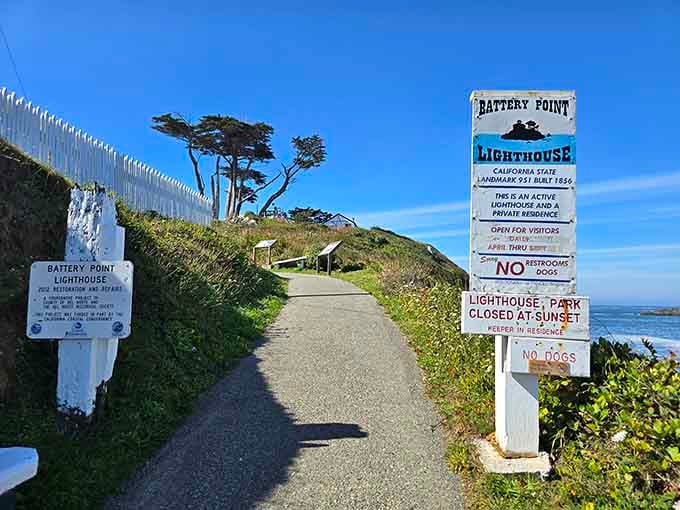 Those signs aren't kidding about the tide schedule, because the Pacific Ocean doesn't do rain checks or extensions.