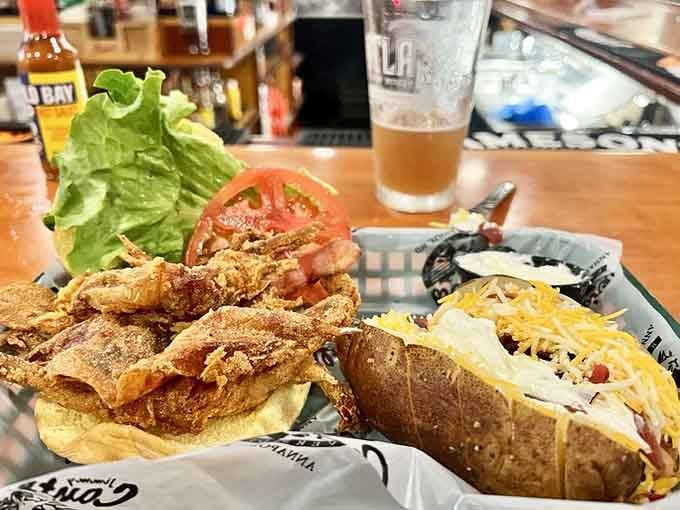 That soft shell crab BLT is basically summer vacation between two pieces of bread, crispy perfection included.
