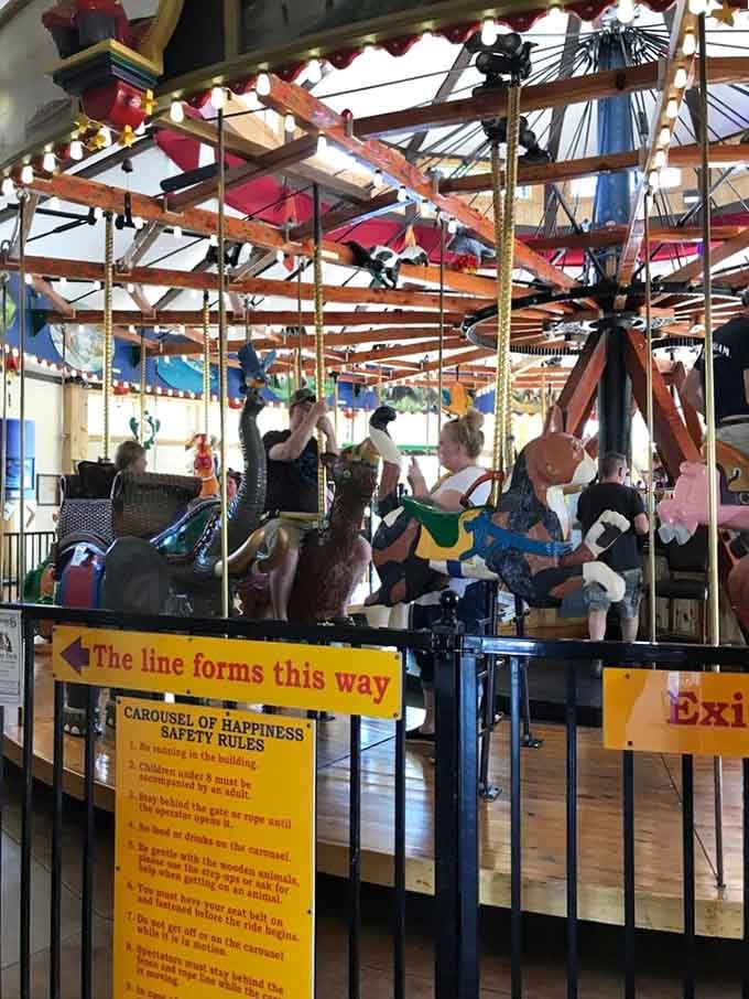 Kids debate their carousel choices with the gravity of Supreme Court justices selecting lunch spots near the courthouse.