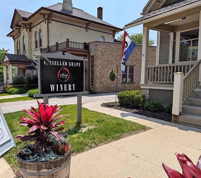 When your winery sign looks this inviting, you know someone's serious about their craft and their curb appeal.