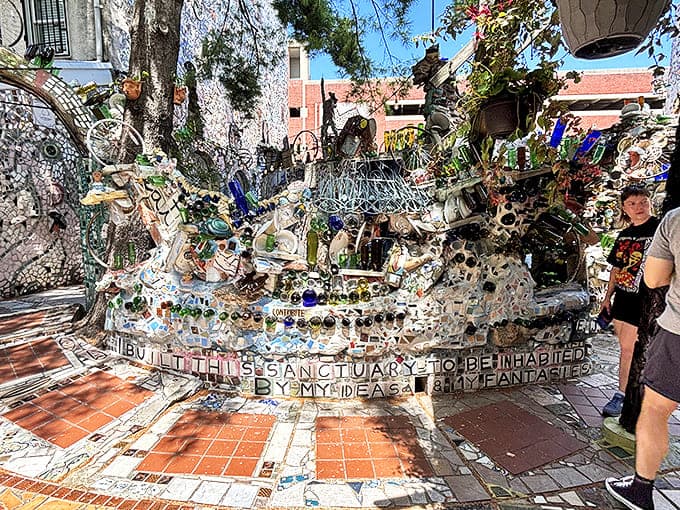 "I built this sanctuary to be inhabited by my ideas and fantasies." The artist's words embedded in concrete speak volumes about this passion project.