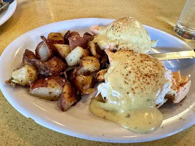 Golden yolk meets creamy hollandaise in the breakfast romance that launched a thousand return visits.