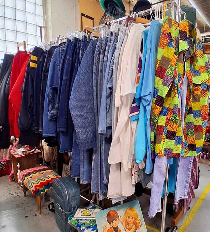 Because sometimes you need vintage denim and colorful quilted jackets in the same place as 19th-century furniture. Makes perfect sense.