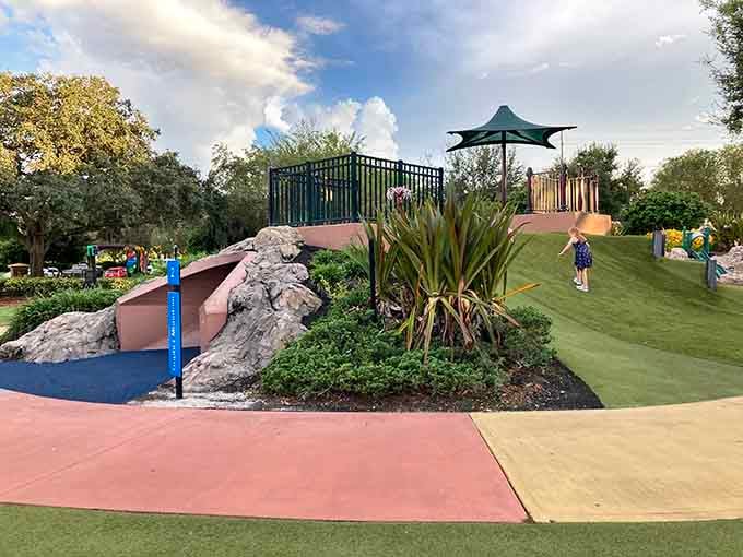 Gopher Mountain rises like a miniature Everest, complete with slides that make the descent infinitely more fun.