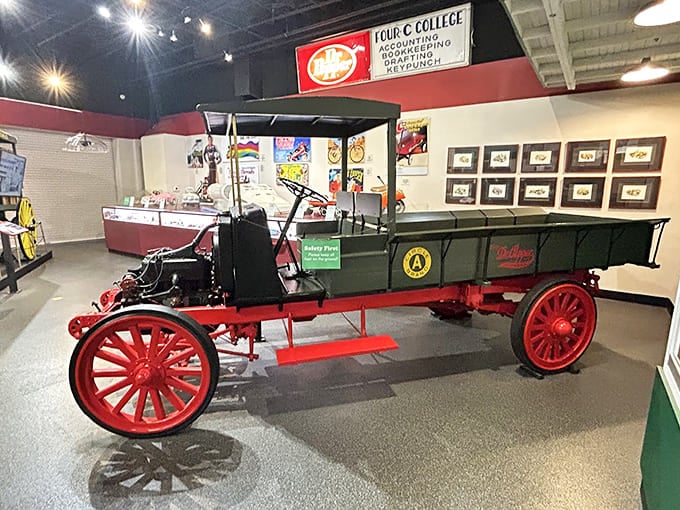 This vintage delivery truck hauled liquid happiness across Texas when horsepower meant actual horses and GPS meant knowing your neighbors.