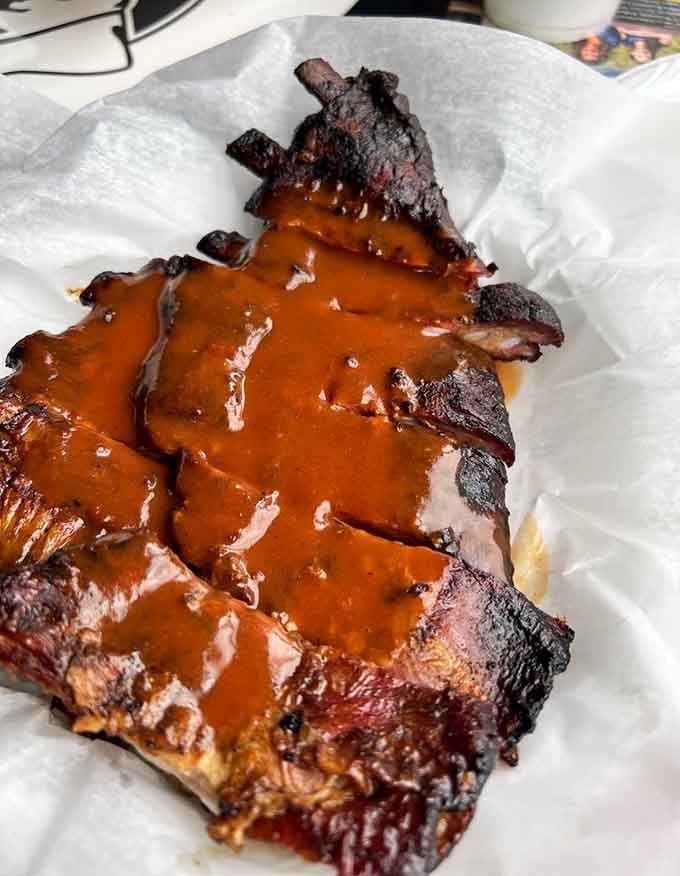 Behold the smoke ring, the bark, the glaze: this is what happens when hickory meets patience meets perfection.