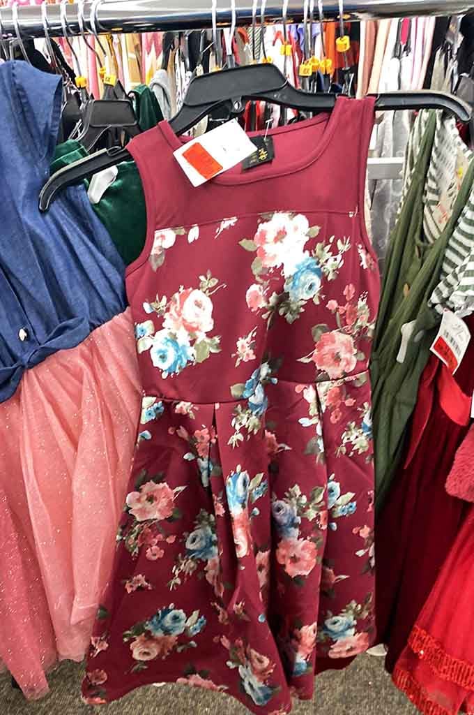 That burgundy floral dress is giving serious vintage garden party vibes, perfect for when Target just won't cut it.