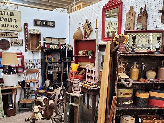 Every booth tells a different story, like flipping through channels except everything's actually worth watching and buying.