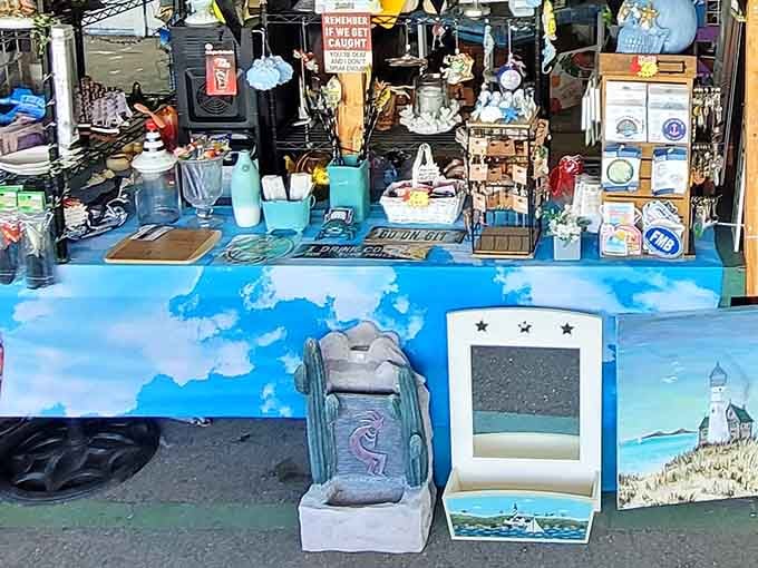 Beach-themed treasures and nautical knickknacks prove that Florida's coastal spirit lives even in the flea market aisles.