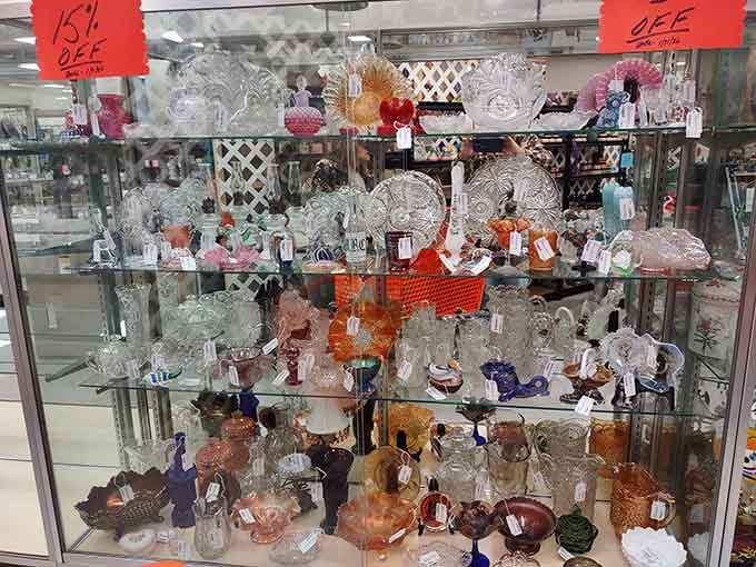 A rainbow of vintage glass that proves our grandparents knew how to make everyday objects absolutely stunning.