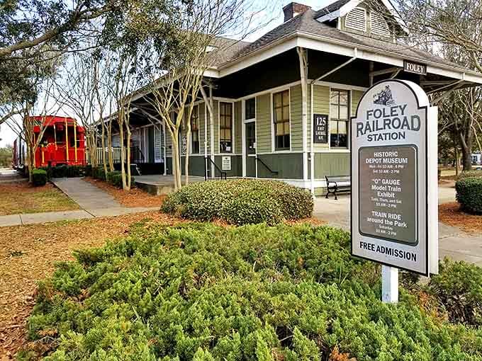Step back in time at the Foley Railroad Station, where the vintage caboose and historic depot whisper tales of journeys past.
