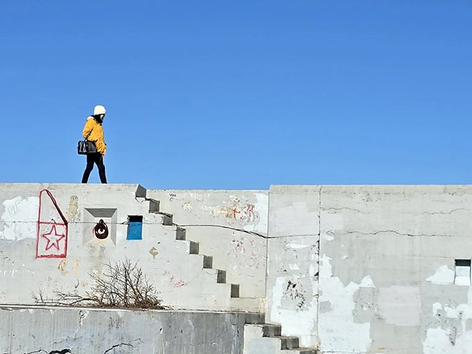 These concrete steps lead to adventure and possibly a decent leg workout, proving history can be both educational and cardiovascular.
