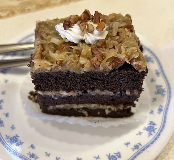 German chocolate cake with layers so decadent, it makes regular cake look like it's not even trying.