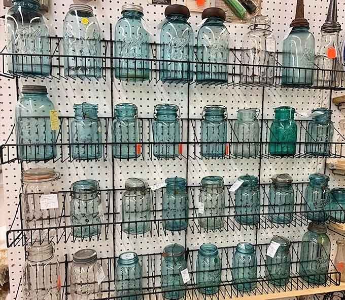 Those blue Ball jars aren't just containers, they're time capsules from when canning was considered a legitimate weekend activity.