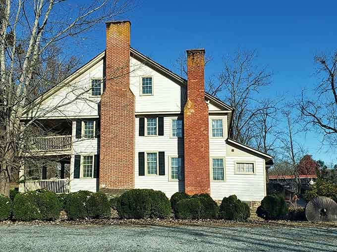 The Historic Carson House stands as a testament to early American craftsmanship with its symmetrical design and dual chimneys. History you can actually afford to live near!