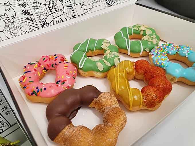 These colorful donuts prove that dessert here is just as Instagram-worthy as the walls surrounding them.