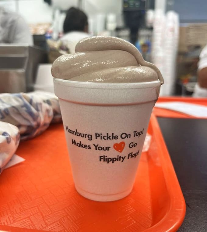 That cup says it all: a pickle on top really does make your heart go flippity flop, especially with this malt.