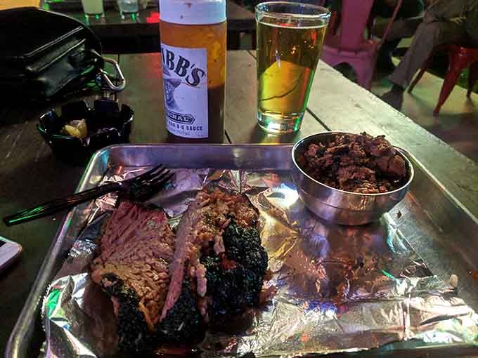 Brisket so tender it makes you forget you came here for the holiday decorations.