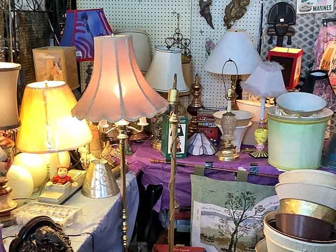 Lamp heaven! One person's outdated decor is another's "vintage find." These shades have illuminated decades of family dinners and late-night reading.